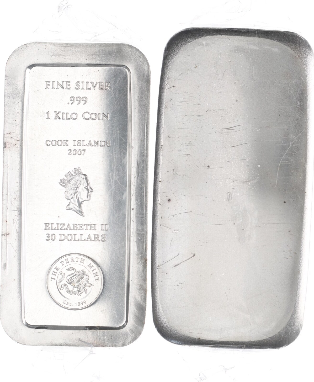 Cook Islands 30 Dollar 2007 1kg Münzbarren Silber Elisabeth Prfr. | MA ...