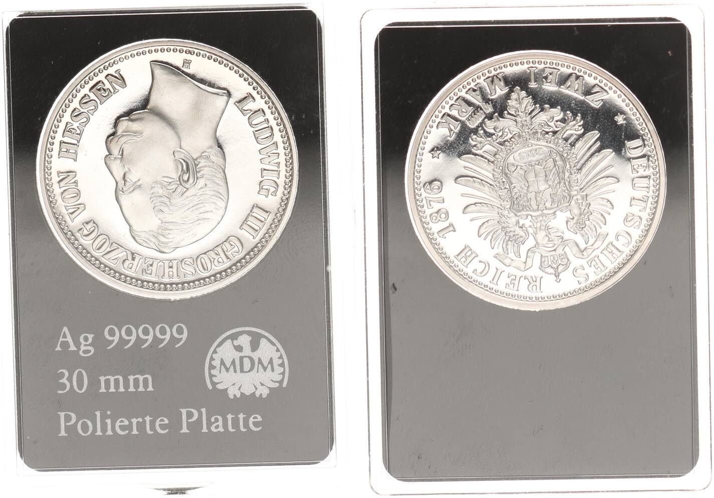 Hessen 2 Mark 1876 H Ludwig III PP, Nachprägung | MA-Shops