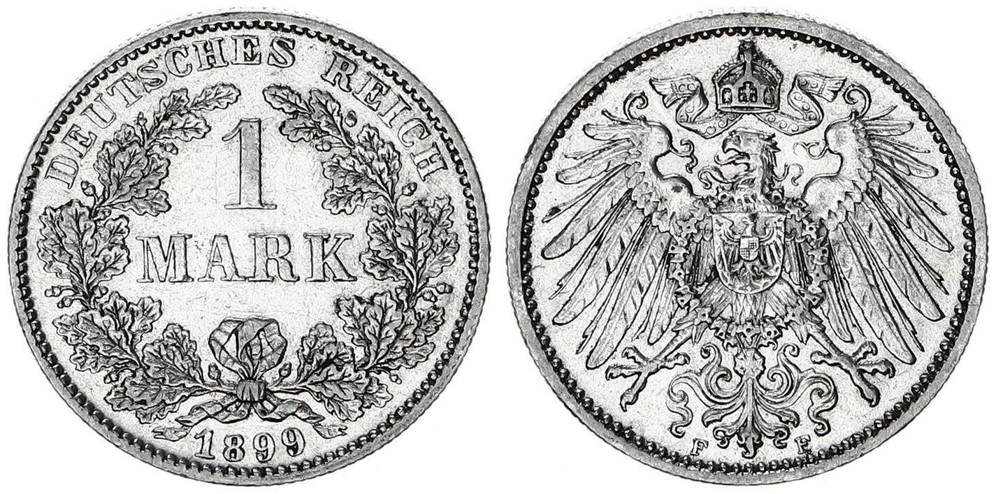 Deutsches Kaiserreich 1 Mark 1899 F J.17 ss-vz | MA-Shops