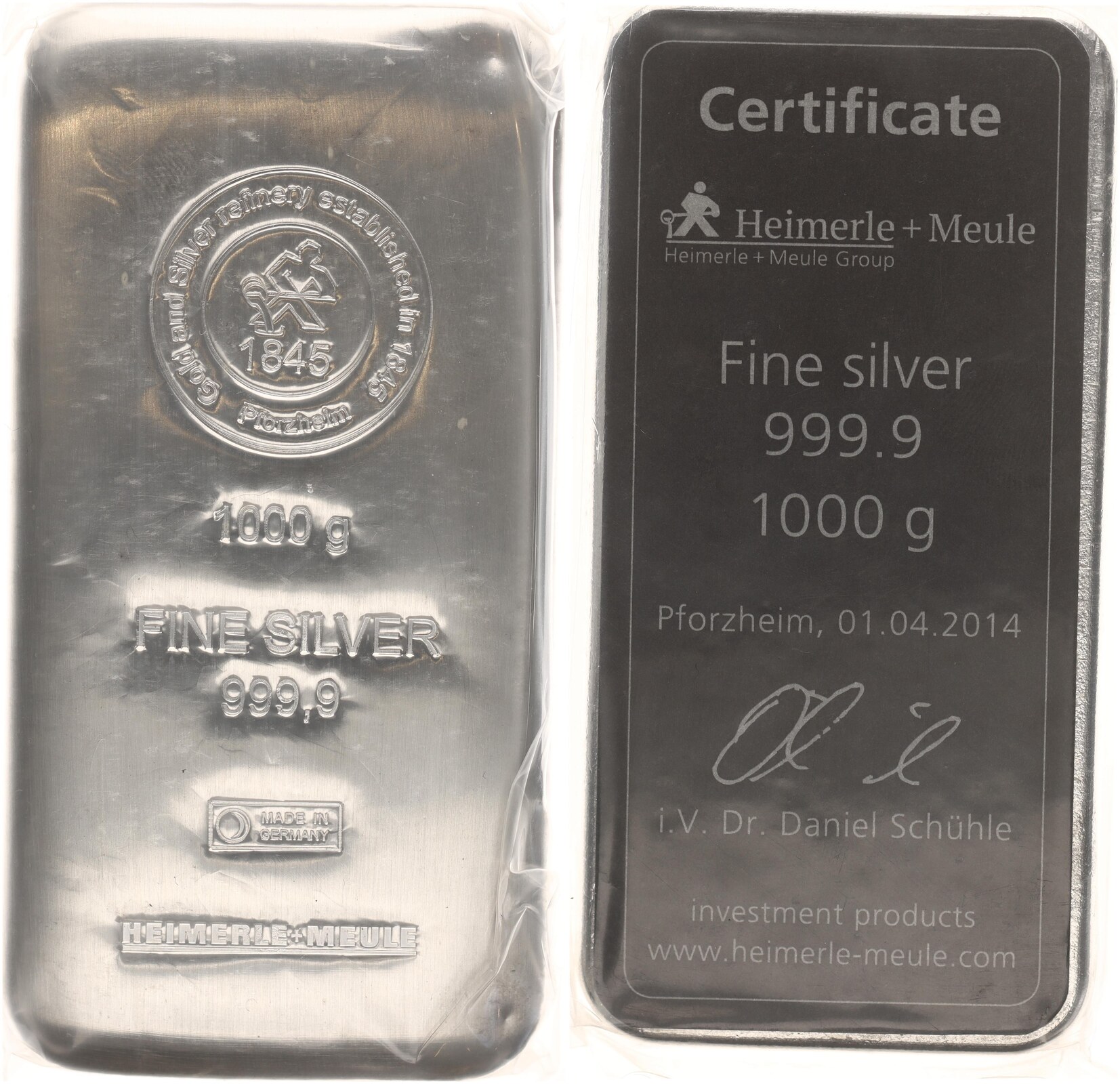 BRD Silberbarren 2014 Heimerle + Meule St eingeschweißt | MA-Shops