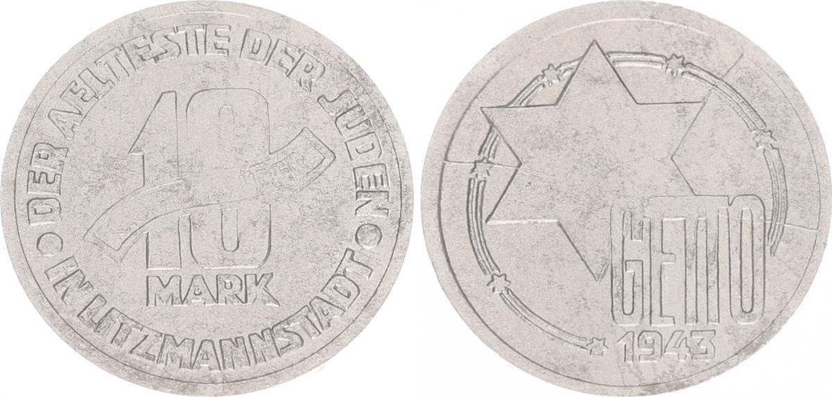 Deutschland / Polen / Getto Litzmannstadt 10 Mark (mit Echtheitszertifikat) Getto Litzmannstadt ...