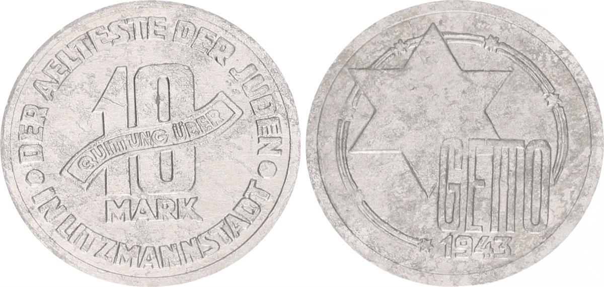 Deutschland / Polen / Getto Litzmannstadt 10 Mark (mit Echtheitszertifikat) Getto Litzmannstadt ...