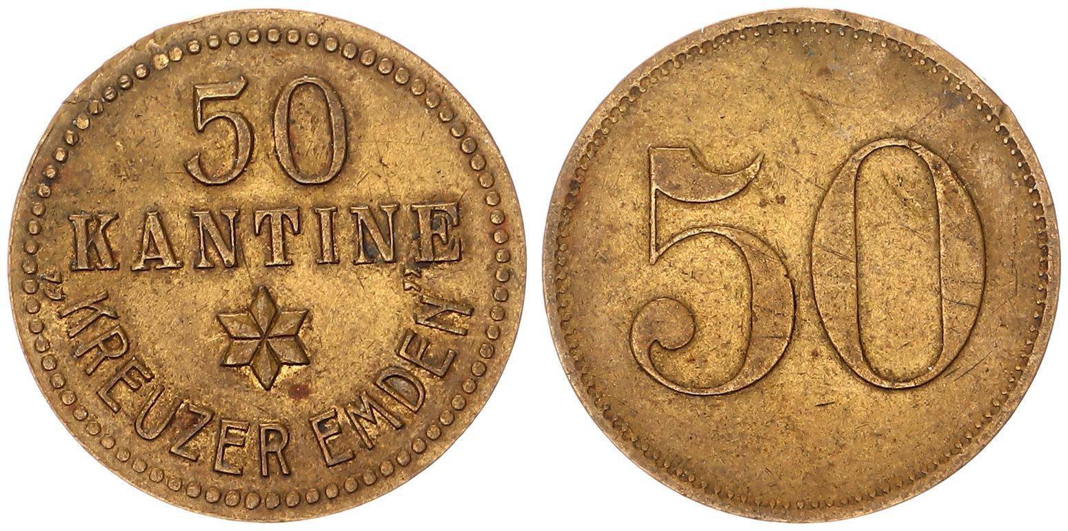 Weimar, 3.Reich 50 Pfennig 1925-45 Schiffsgeld Kreuzer Emden ss-vz/ss ...