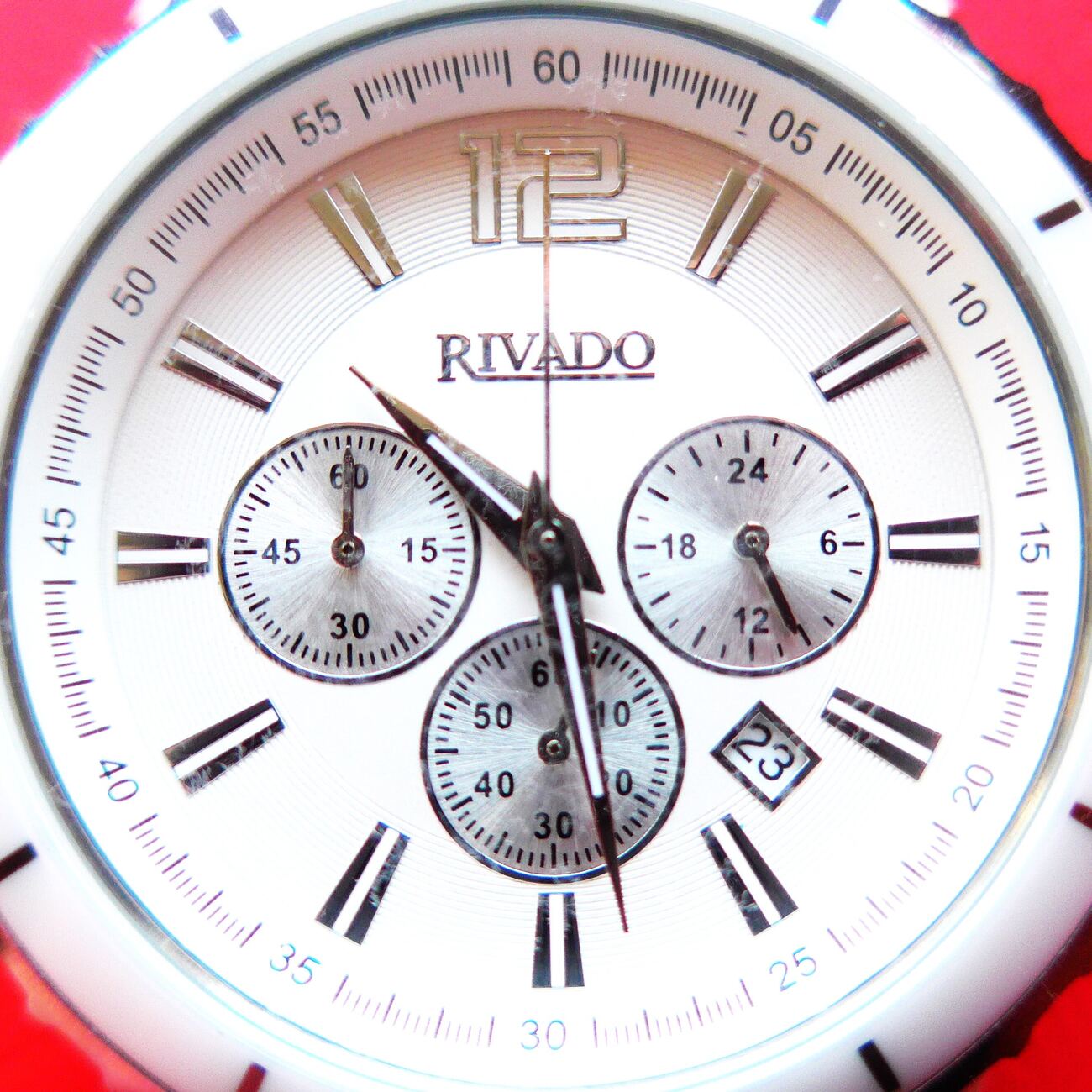 unbek. Herst.land, unbek. Herst.jahr, HERREN ARMBANDUHR, RIVADO-Ceramic, CHRONOGRAPH, neue ...