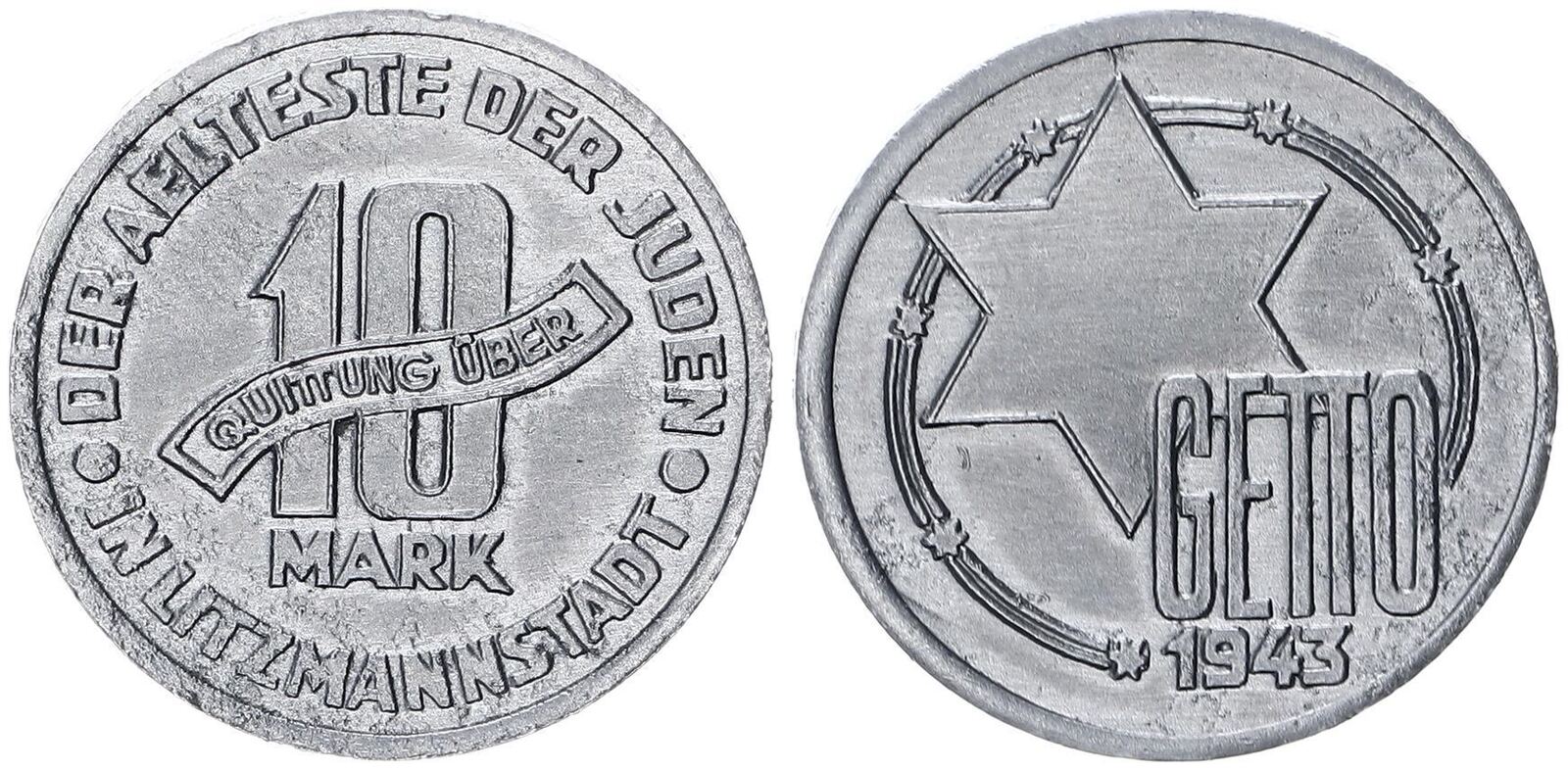 Deutschland / Polen / Getto Litzmannstadt 10 Mark (mit Echtheitszertifikat) Getto Litzmannstadt ...