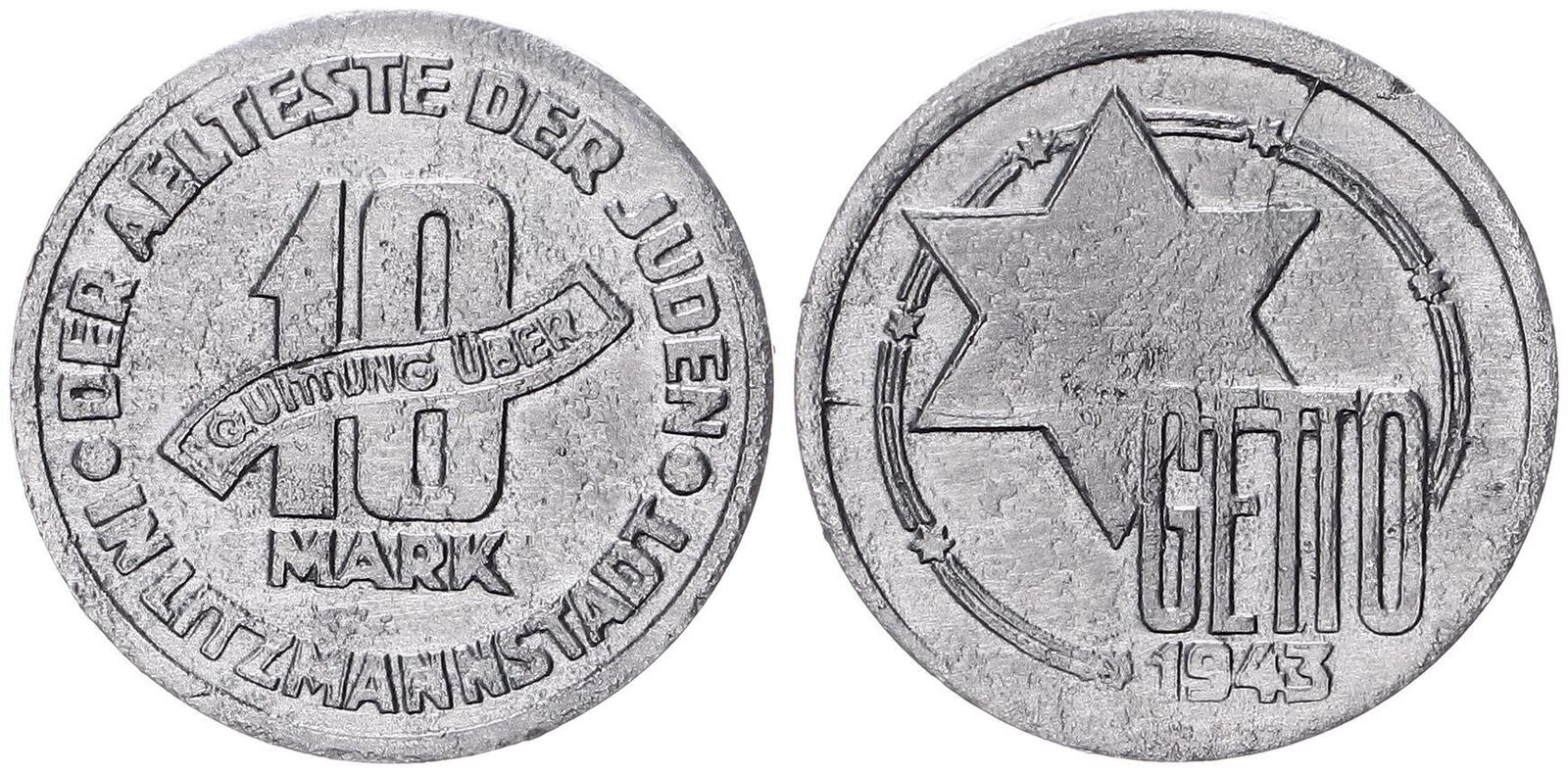 Deutschland / Polen / Getto Litzmannstadt 10 Mark (mit Echtheitszertifikat) Getto Litzmannstadt ...