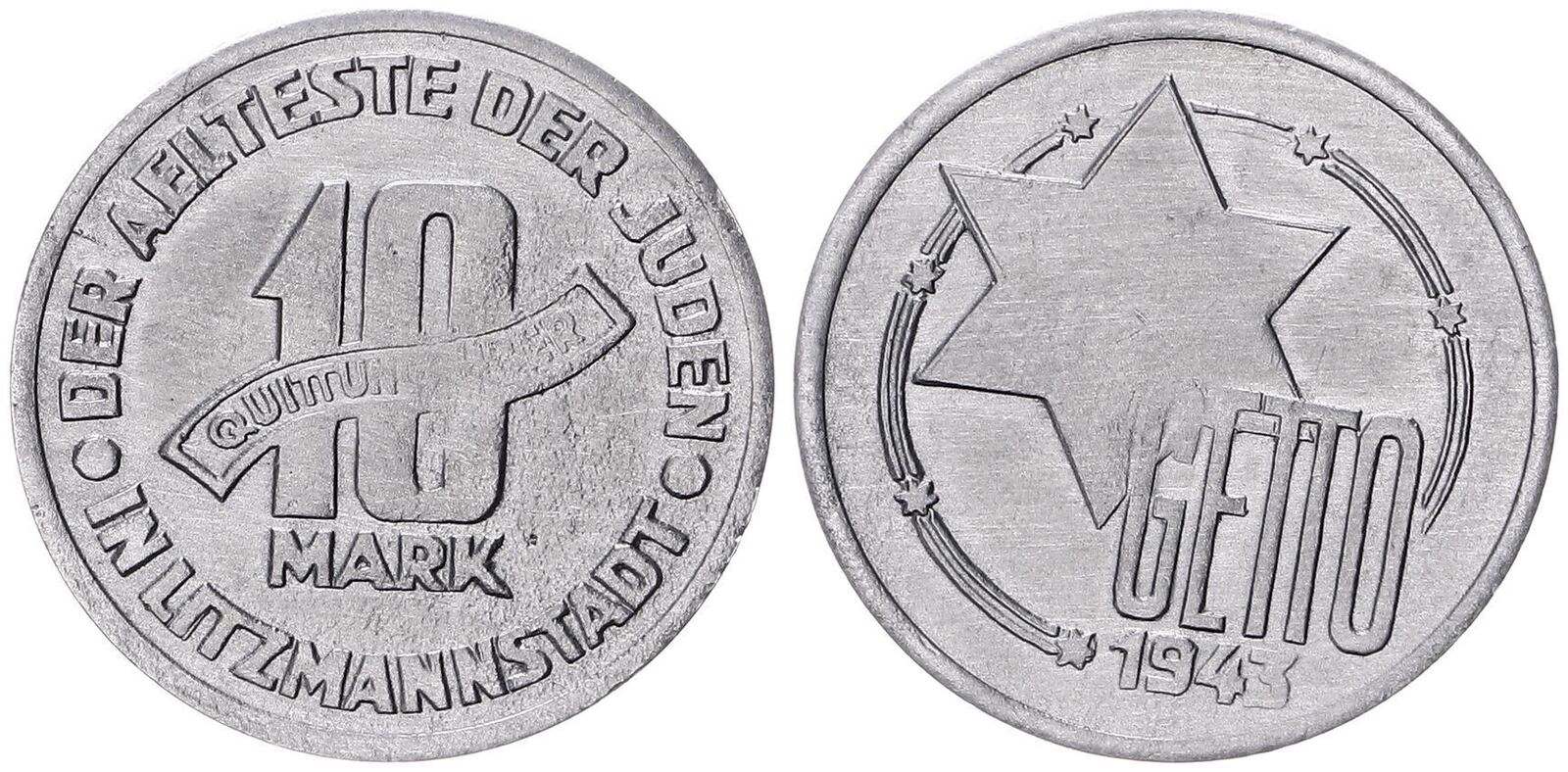 Deutschland / Polen / Getto Litzmannstadt 10 Mark (mit Echtheitszertifikat) Getto Litzmannstadt ...