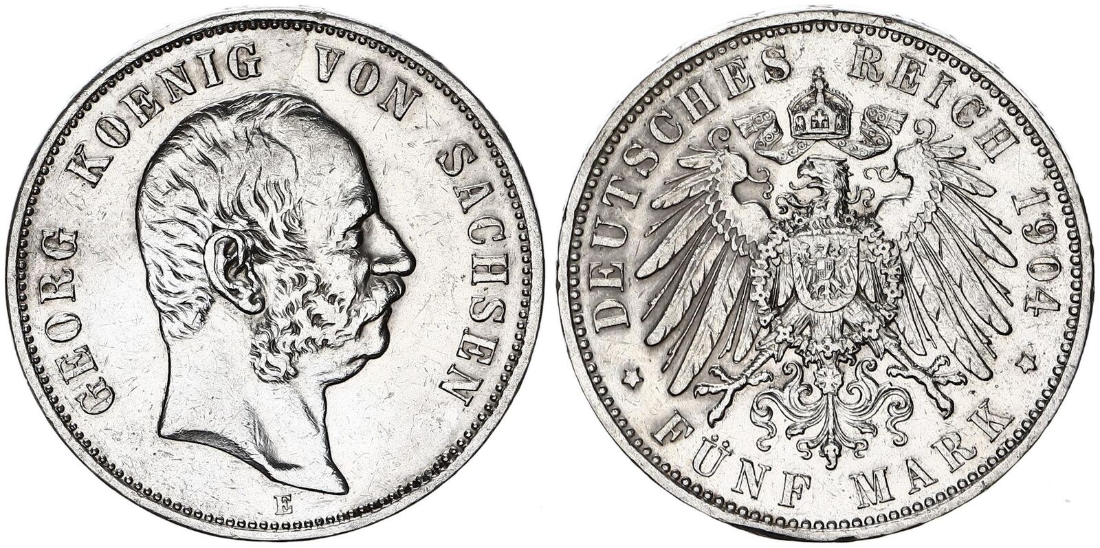 Deutsches Kaiserreich - Sachsen 5 Mark 1904 E Georg J.130 ss+ | MA-Shops
