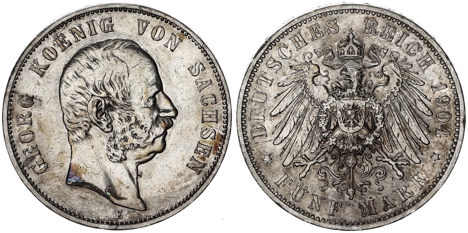 Deutsches Kaiserreich - Sachsen 5 Mark 1904 E Georg J.130 ss+ | MA-Shops