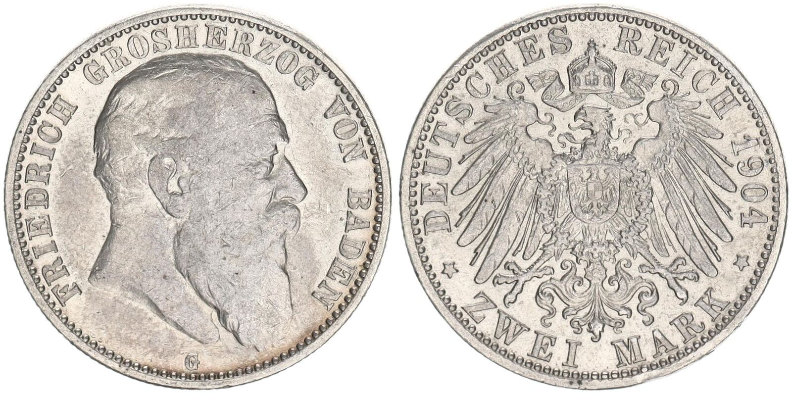 Baden 2 Mark 1904 G Friedrich ss/ss-vz | MA-Shops