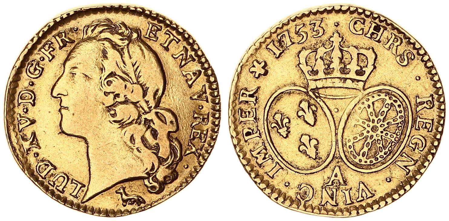Frankreich Louis D'or Gold 1753 A König Louis XV. 1715-1774 ss-vz | MA-Shops