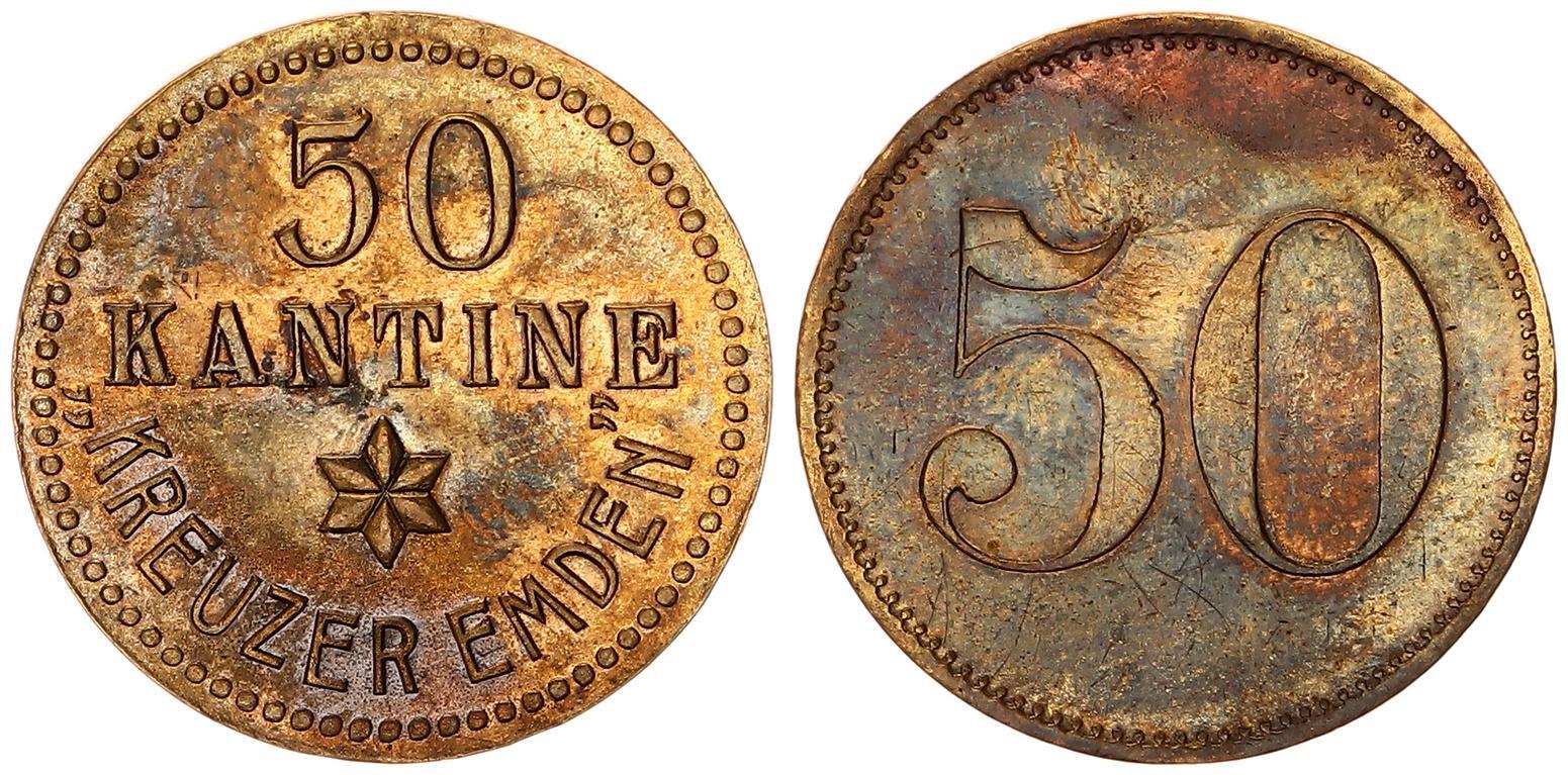 Weimar, 3.Reich 50 Pfennig 1925-45 Schiffsgeld Kreuzer Emden ss-vz | MA ...