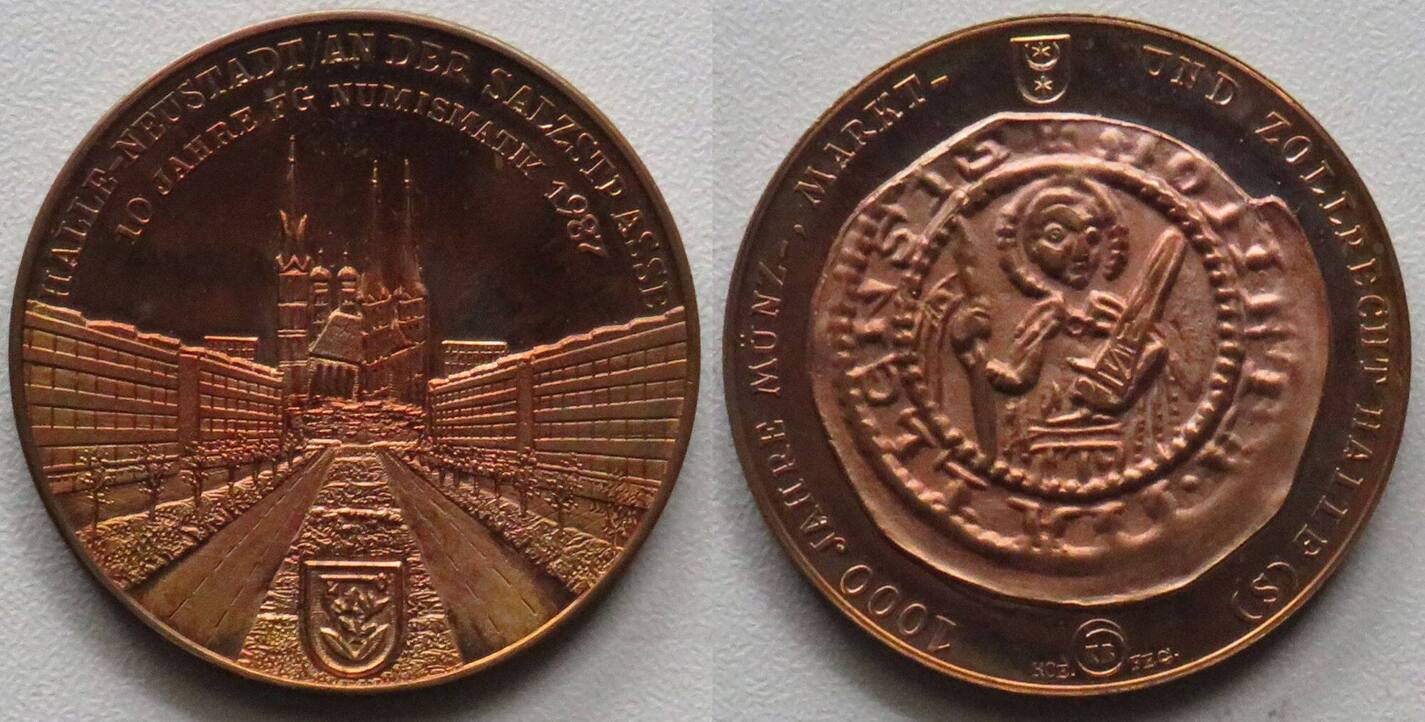 Helmut König Kupfermedaille 1987 Halle/Neustadt, 10 Jahre FG Numismatik ...