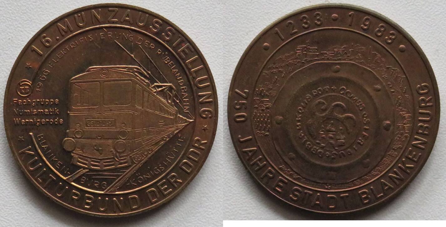 Helmut König Kupfermedaille 1983 750 Jahre Stadt Bankenburg, 16 ...
