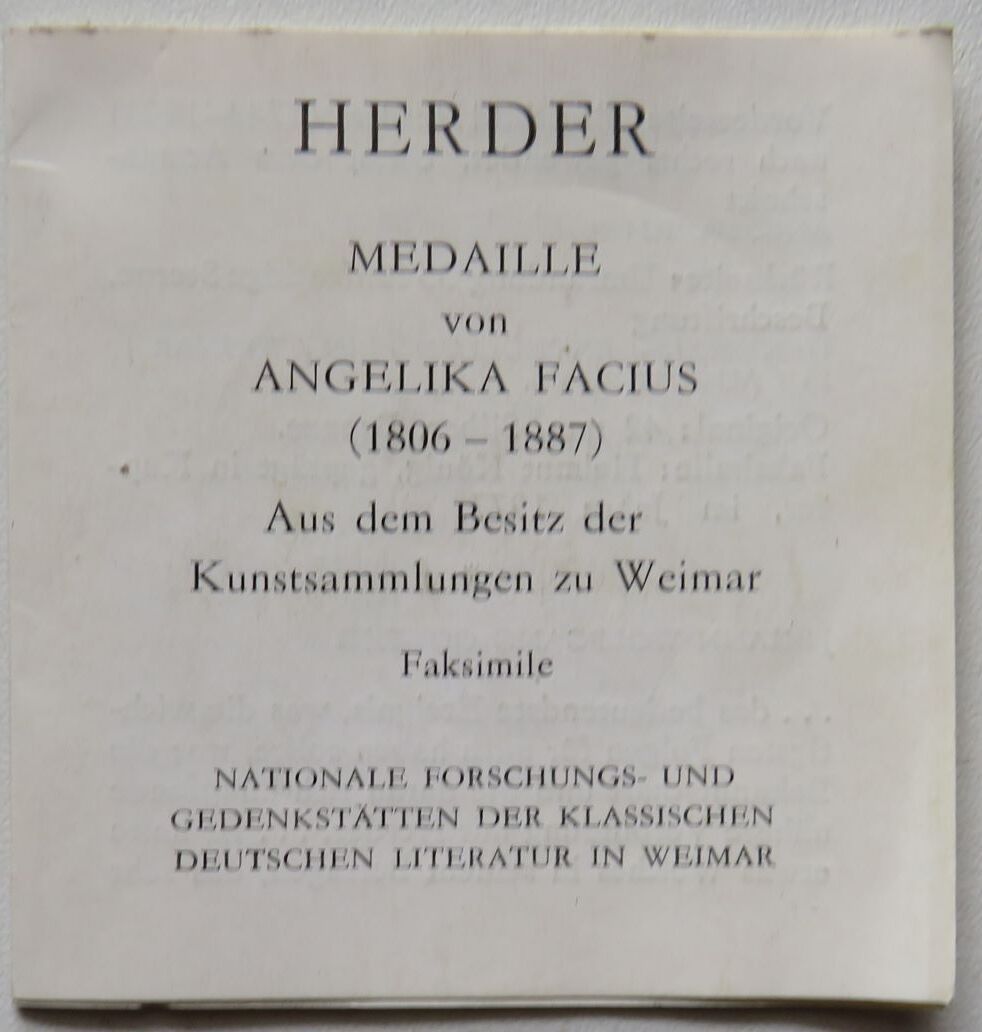 Helmut König Kupfermedaille (nach Facius) o.D. (1850) auf Herder ...