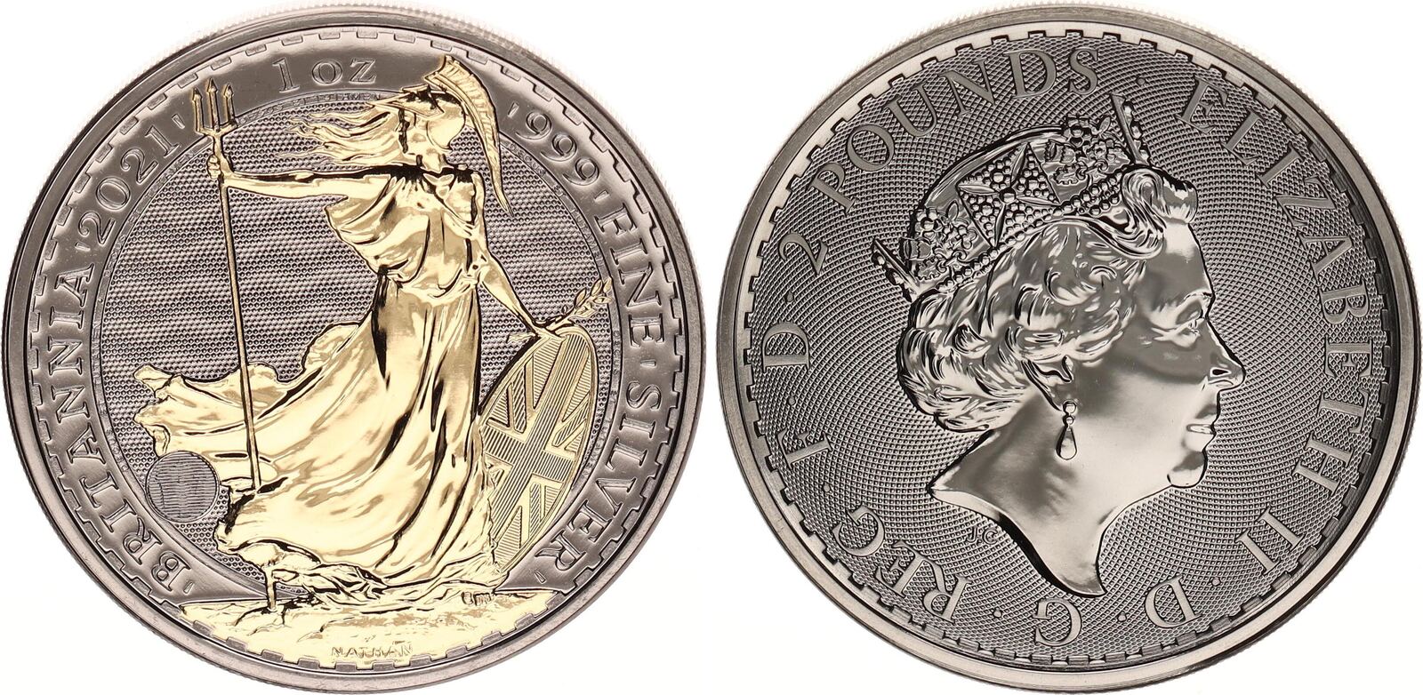 England 2 Pounds 2021 Britannia Golden Enigma Edition 1oz Silber St ...