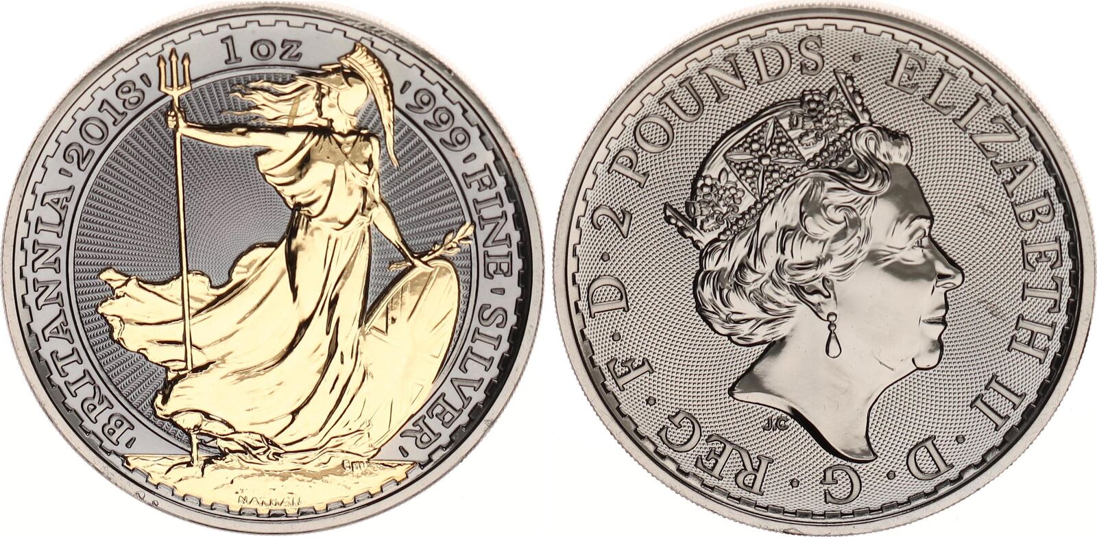 England 2 Pounds 2018 Britannia Golden Enigma Edition 1oz Silber St ...