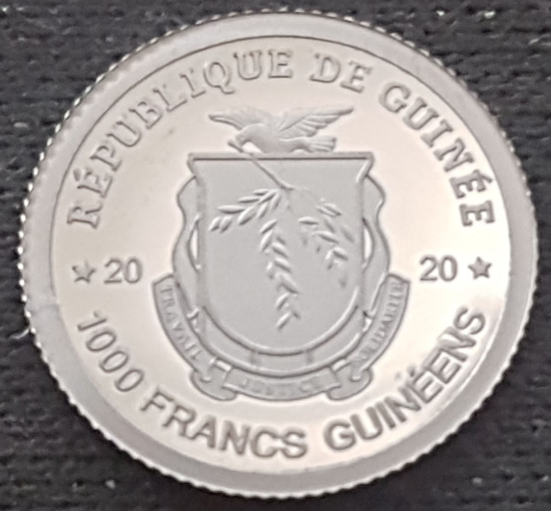 Guinea 1000 Francs Gold 0,5g 2020 Gracia Patricia von Monaco & Rainier ...