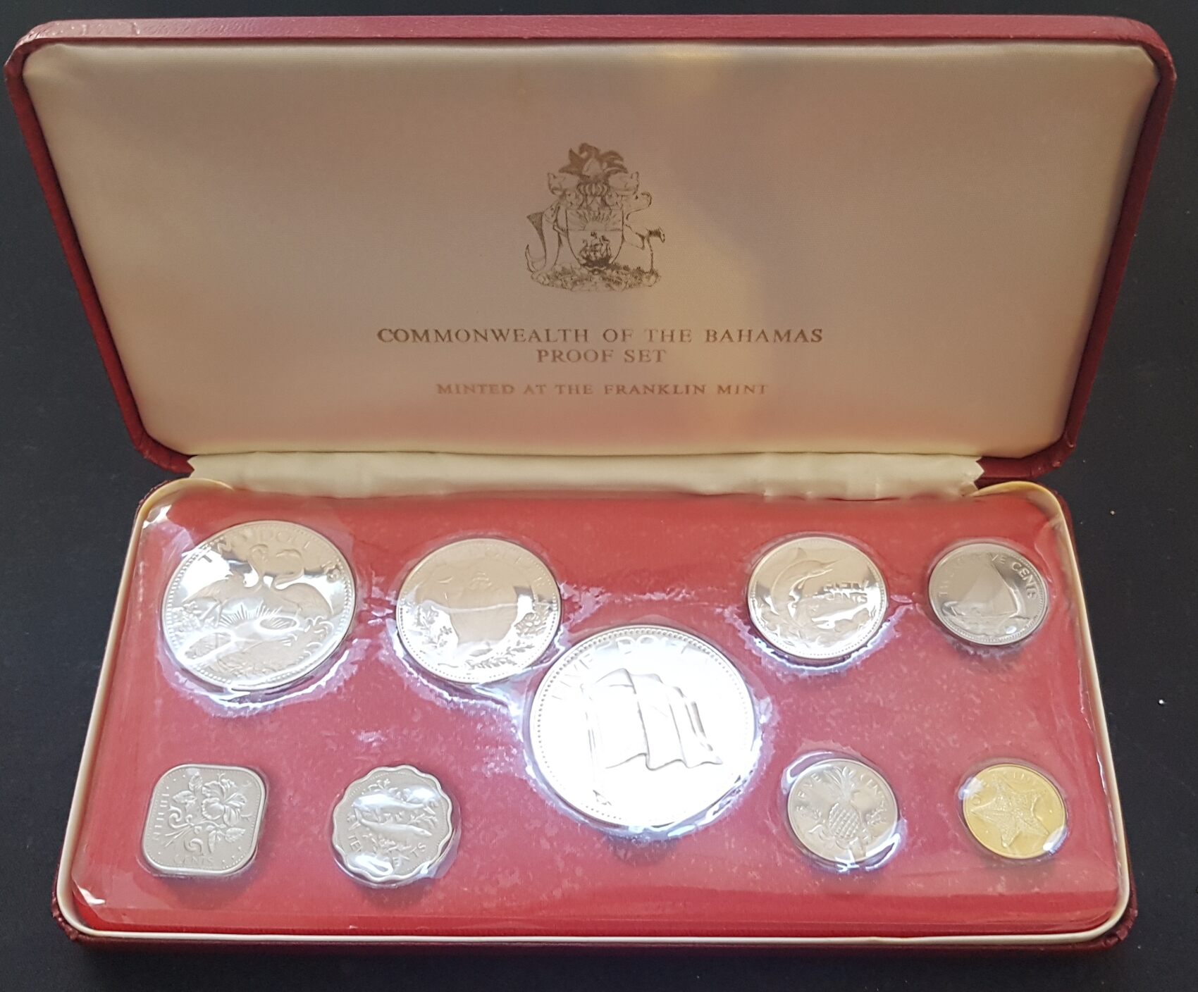 Bahamas KMS 1975 Bahama coin Proof Set, Franklin Mint PP | MA-Shops