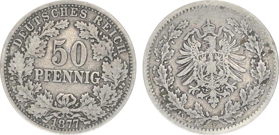 Kaiserreich 50 Pfennig Silber 1877 F J.7 f.ss | MA-Shops