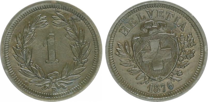 Schweiz 1 Rappen 1876, fast vz, | MA-Shops