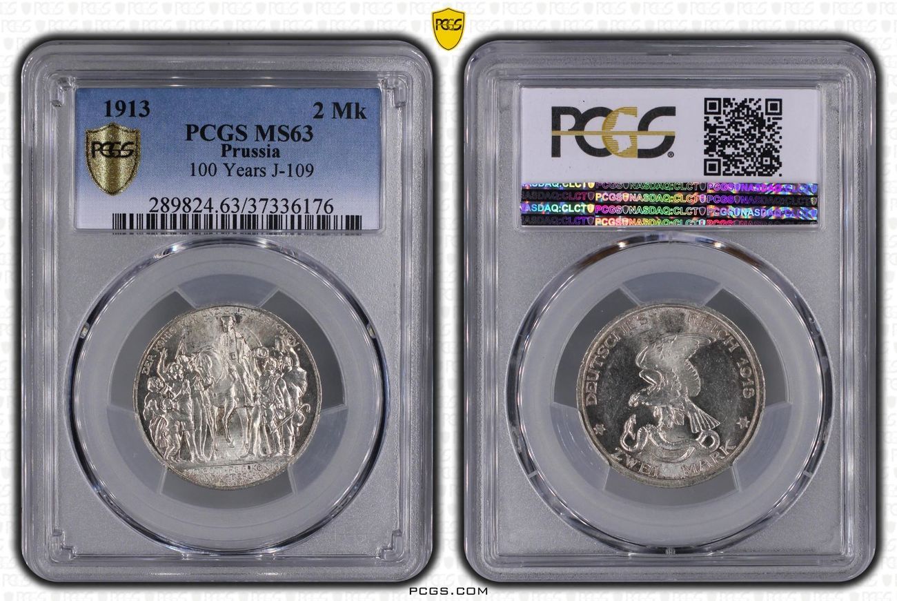 Prussia 2 Mk Preußen 2 Mark 1913 A Der König rief fast Stempelglanz ...