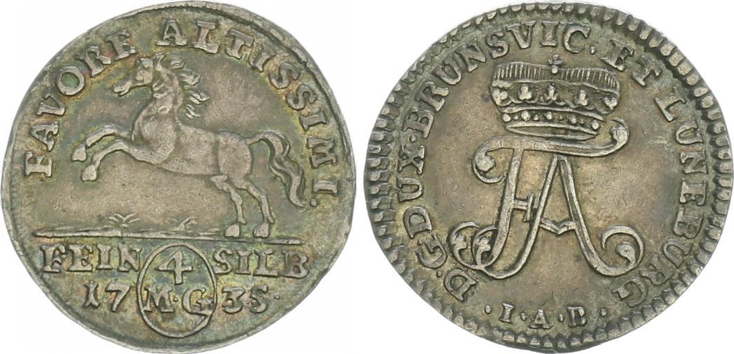 Braunschweig / Wolfenbüttel / 4 Mariengroschen Feinsilber 1735 ...