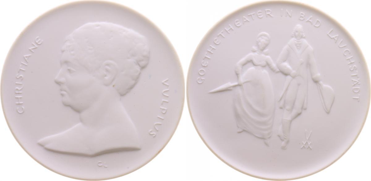 Deutschland Porzellanmedaille Christiane Vulpius Meissen Porzellan ...