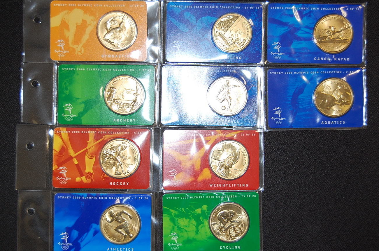 Australien 10 x 5 Dollar Sidney 2000 Olympic coin collection BU in ...