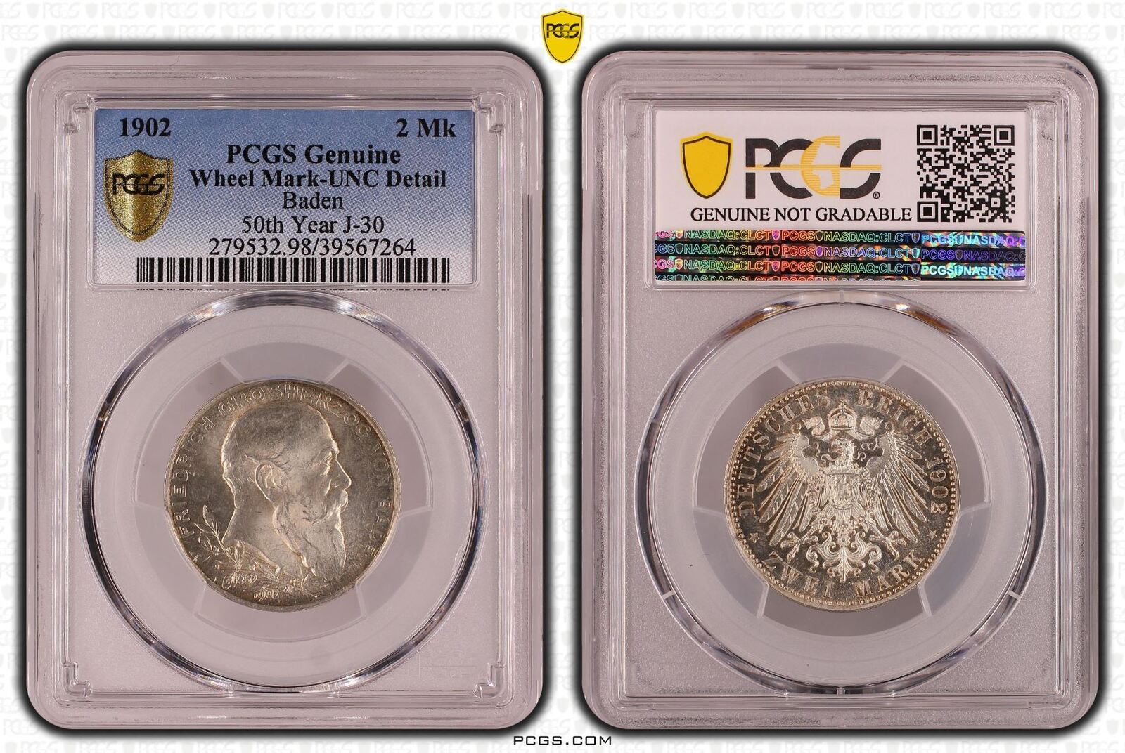 Deutsches Kaiserreich - Baden Baden 2 Mark 50 Jahre 1902 G Karlsruhe ...