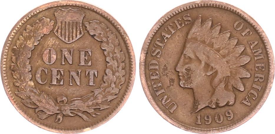 USA 1 Cent 1909 Indian Head s schön | MA-Shops