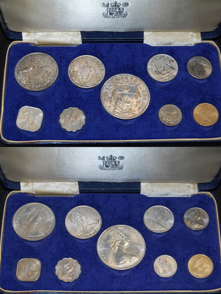 1966 Bahama coin Set Bahamas Bahama coin Set, Franklin Mint, 1966 PP ...