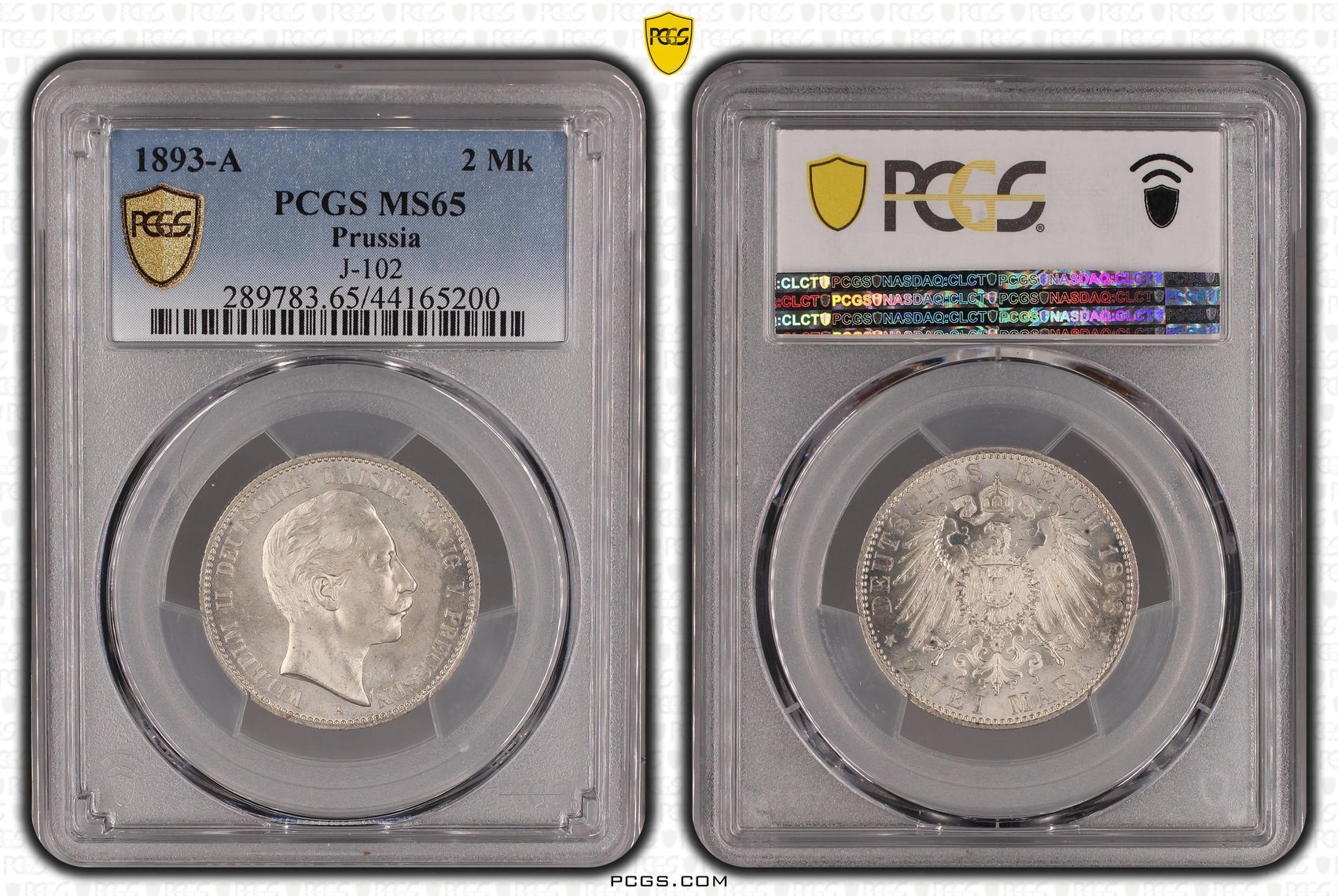 Prussia 1893-A Kaiserreich Preußen 2 Mark 1893 Kaiser Wilhelm II. König ...