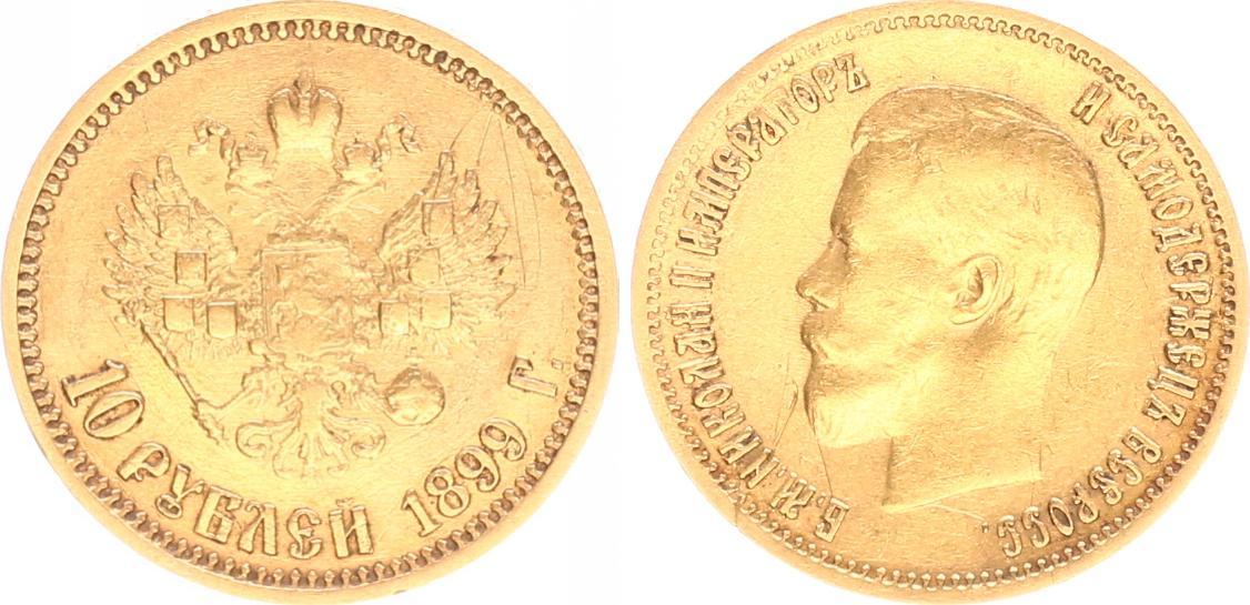 10 Rubel Gold Russland 10 Rubel 1899 Gold Nikolaus II. 1894-1917 ss-vz ...