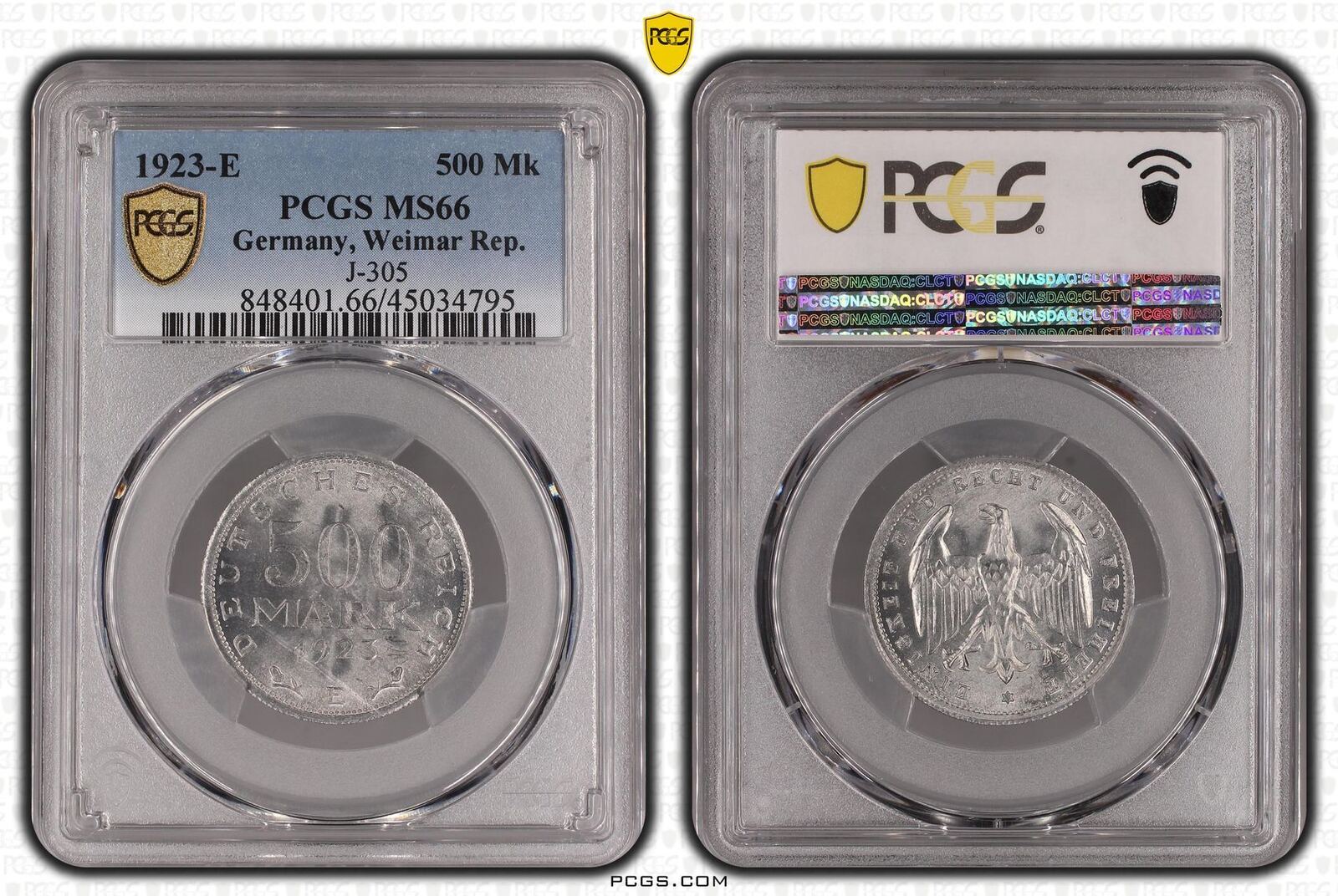 Germany, Weimar Rep. 1923-E 500 Mark 1923 E Aluminium Stempelglanz ...