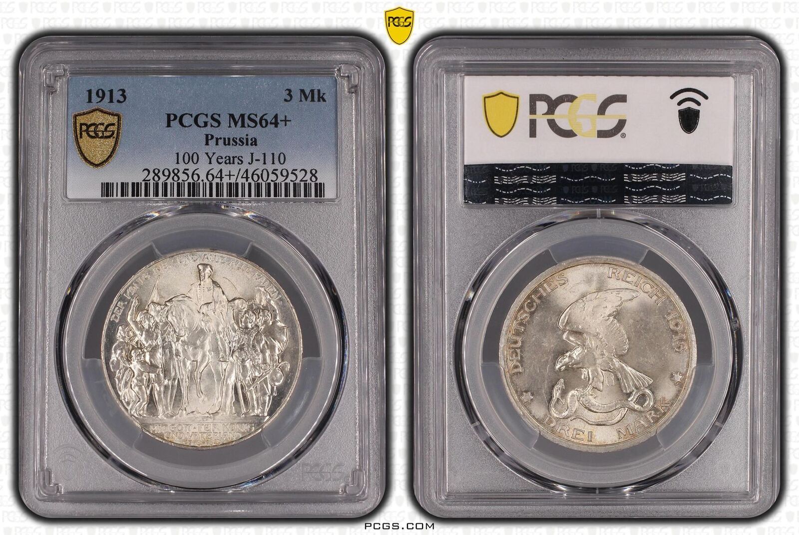 Prussia 3 Mark Preußen 1913 A Berlin Mint 100 Jahre Befreiungskriege ...