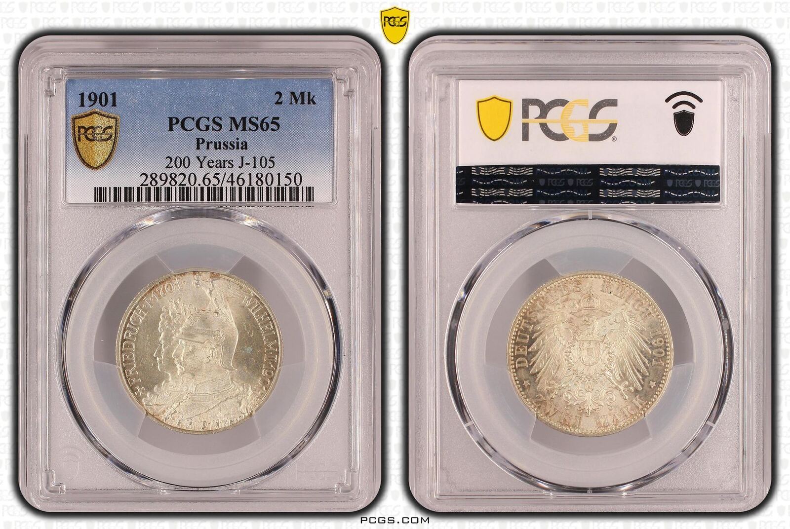 Prussia Preussen 2 Mark 1901 A - 200 Jahre Preussen - PCGS zertifiziert ...