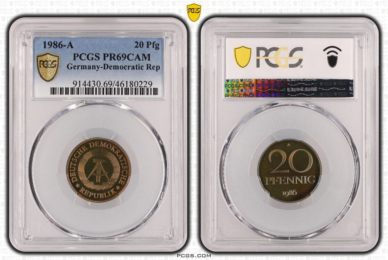 Germany-Democratic Rep 1986-A DDR 20 Pfennig A = Berlin Mint Polierte ...