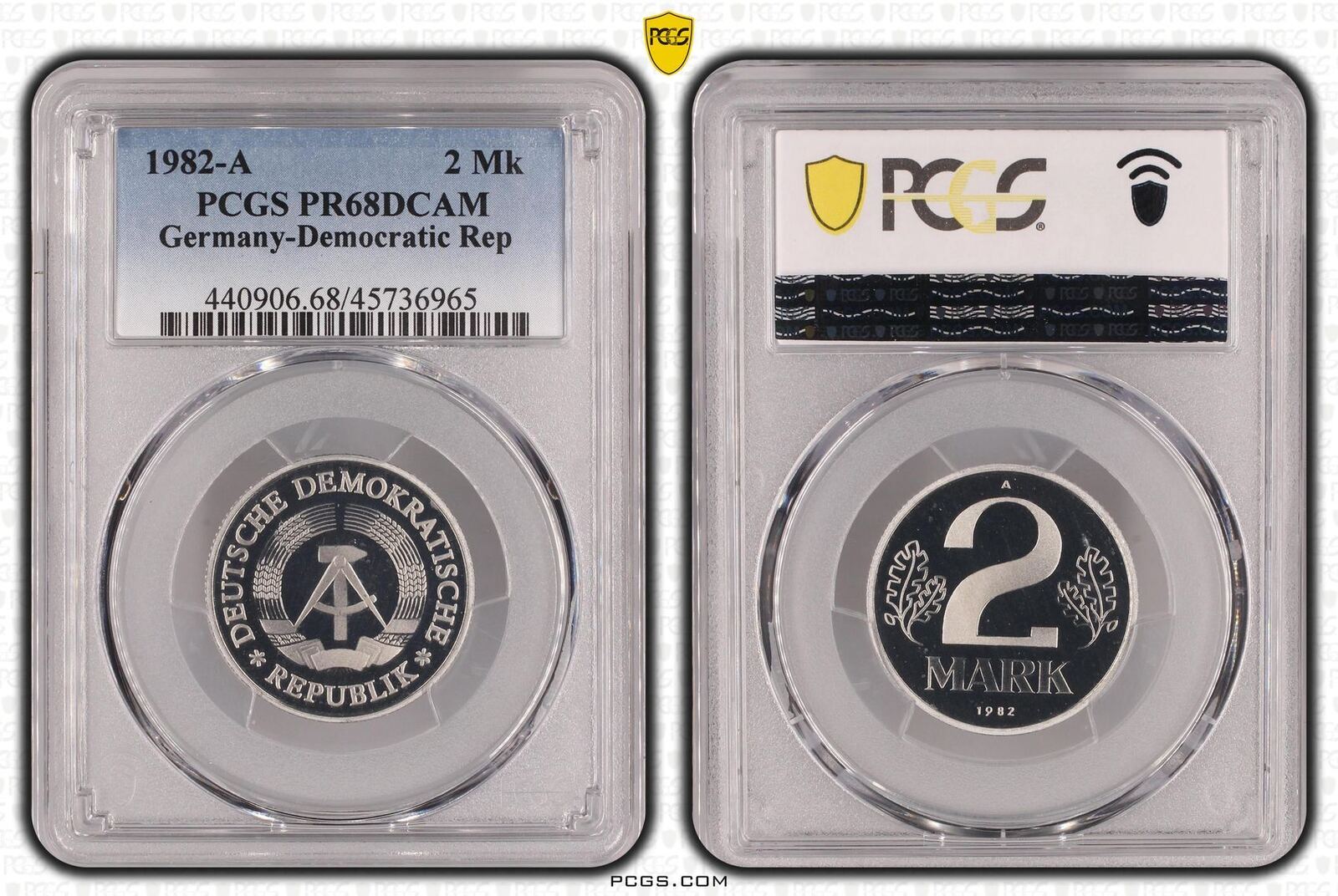 Germany-Democratic Rep 1982-A DDR 2 Mark 1982 A = Berlin Mint Polierte ...