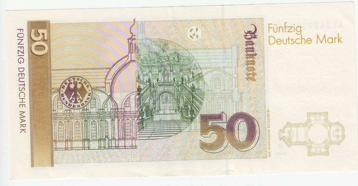 Deutschland 50 DM Banknote 1993 Rosenberg 305 kassenfrisch | MA-Shops