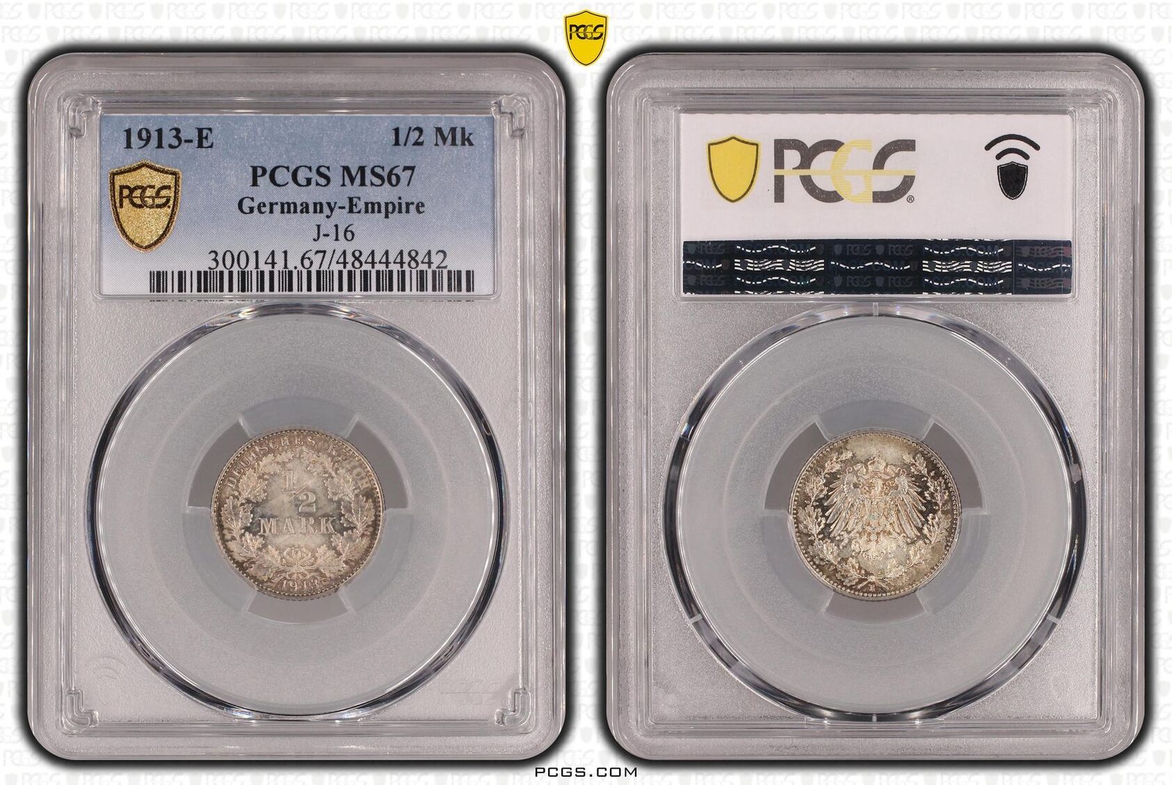 Germany-Empire 1913-E 1/2 Mk J-16 MS67 | MA-Shops