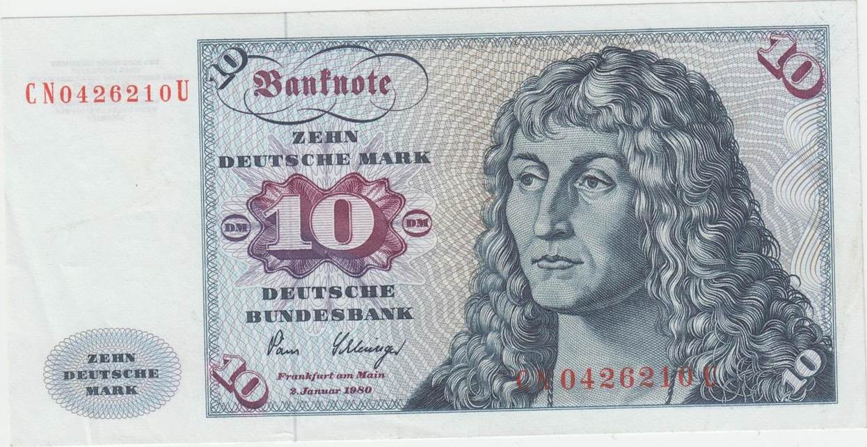 Deutschland 10 DM Banknote 1980 CN 0426210 U leicht gebraucht bis ...