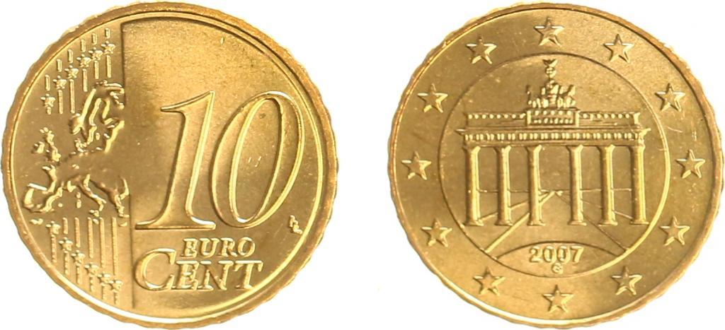 Deutschland 10 Cent 2007 G prägefrisch seltenes Jahr !!! | MA-Shops