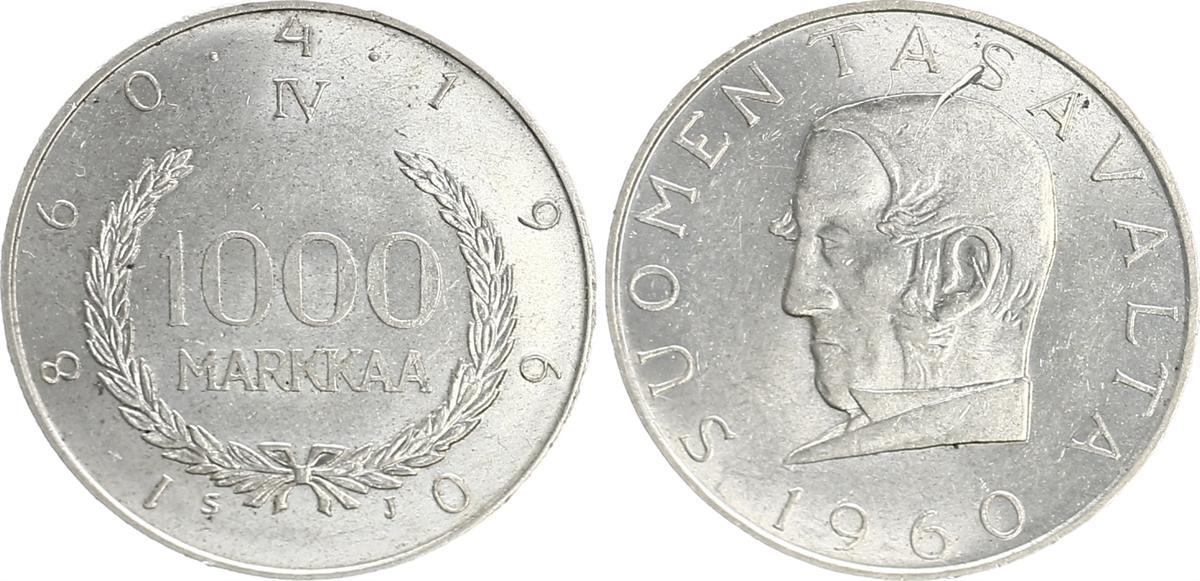 Finnland 1000 Markkaa 1960 Suomen Tasavalta vz-st vz-st,kl. Kratzer ...