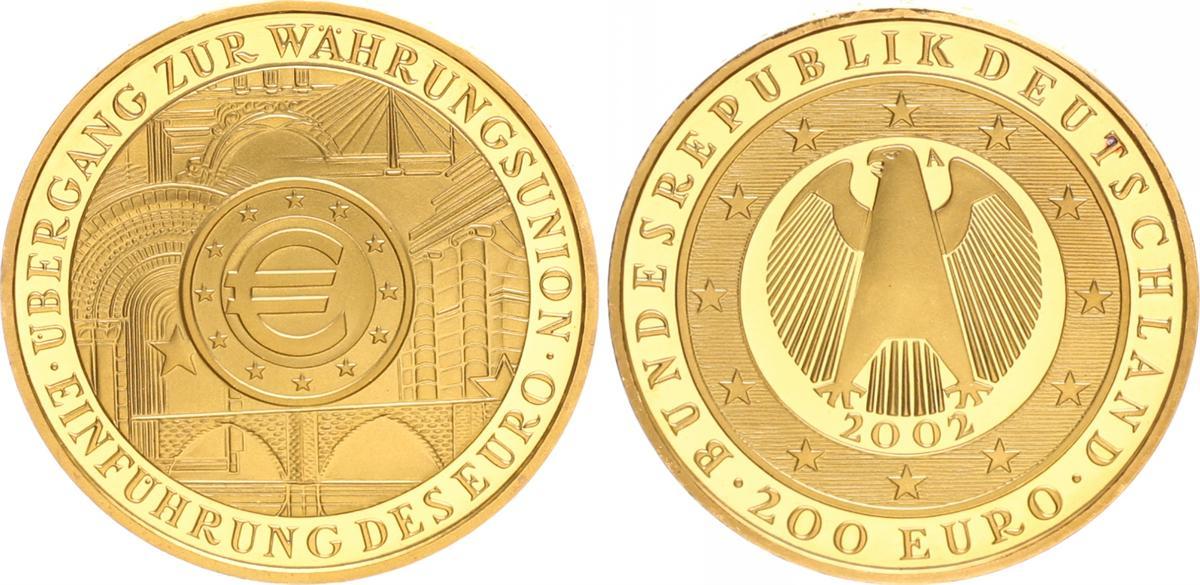 Bundesrepublik Deutschland 200 Euro Gold 2002 A Stempelglanz, original ...