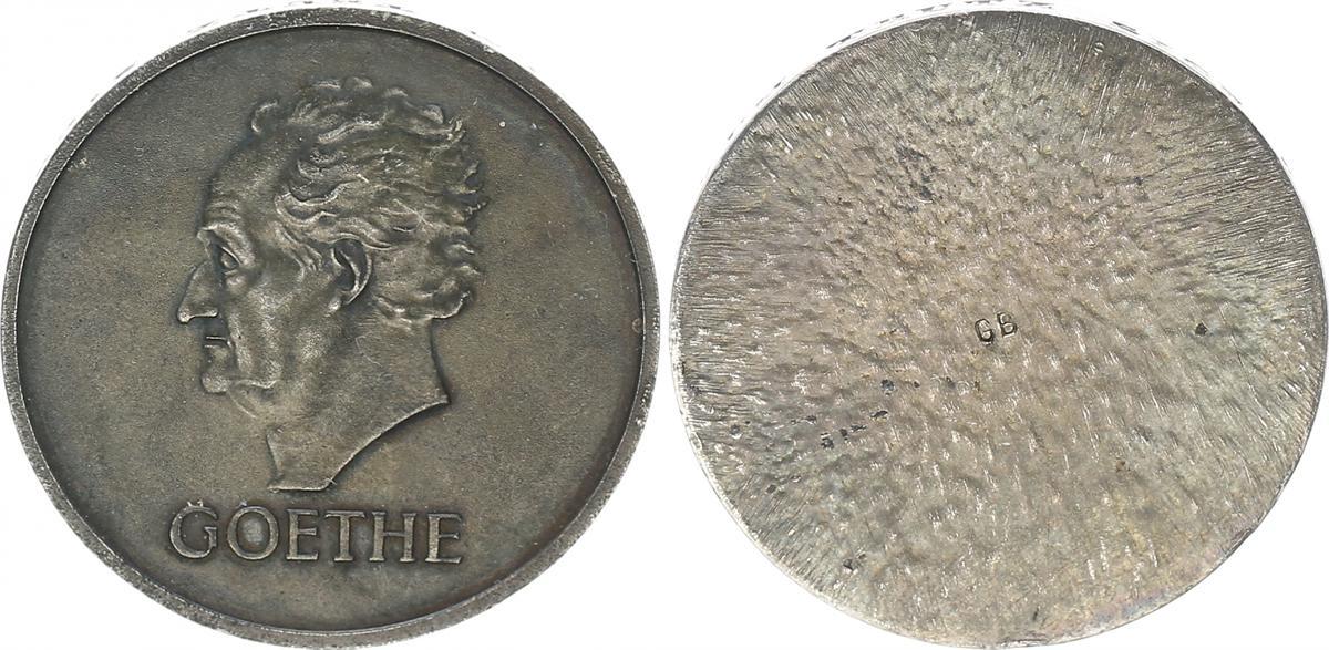 Deutschland / Weimar 5 Reichsmark Goethe DDR-Galvano nur Portraitseite ...