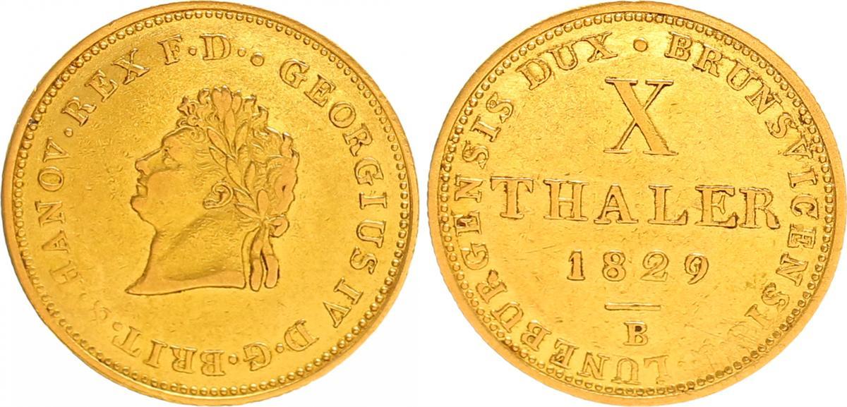 Braunschweig / Lüneburg 10 Taler Gold 1829 B Braunschweig - Lüneburg ss ...