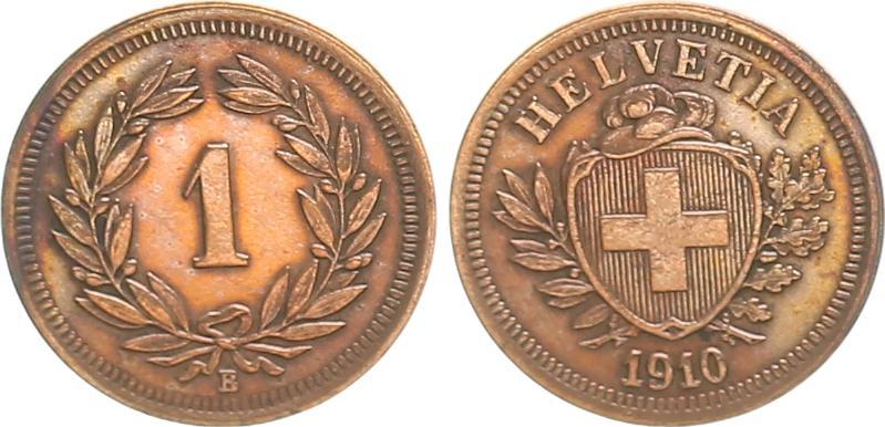 Schweiz 1 Rappen 1910 vz vorzüglich | MA-Shops