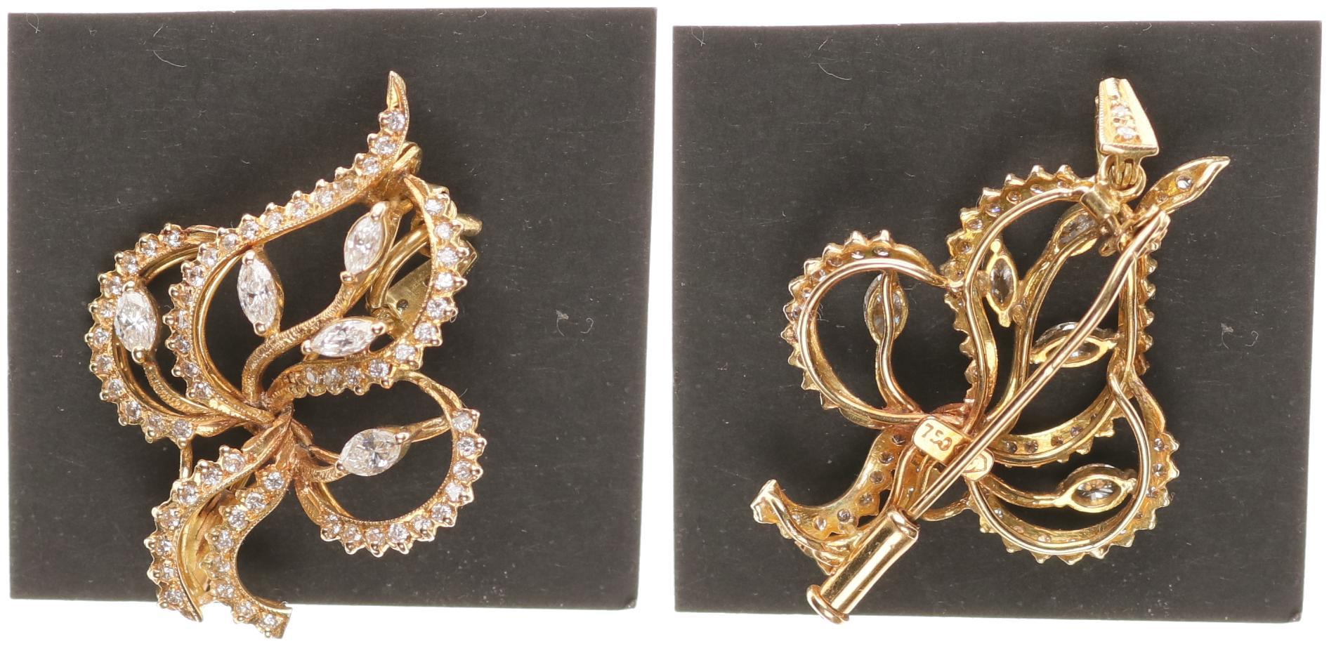 Brosche gold 750 Brosche & Anhänger gold 750, mit Diamanten, 5,5g, ca ...