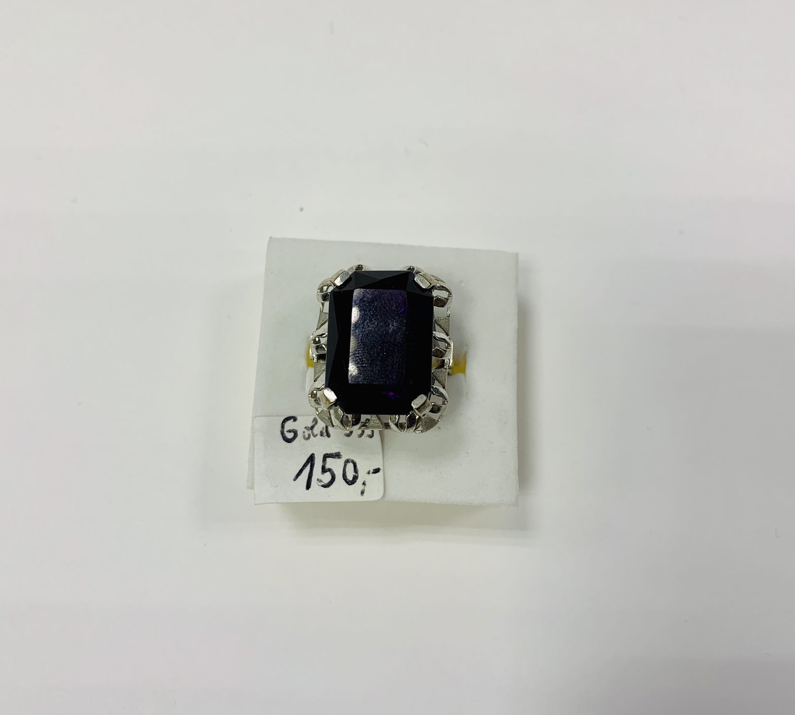 Ring Gold 333 Ring weiss Gold 333, mit lila Stein, 6,3g, Ringgröße 58 ...